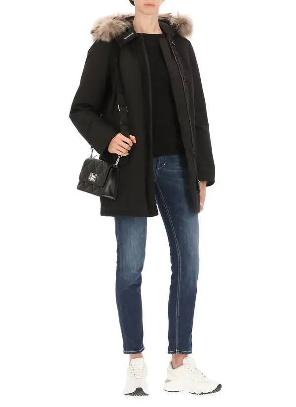 Woolrich Arctic Buttoned Parka With Fur Trimmed Hood