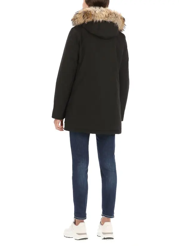 Woolrich Arctic Buttoned Parka With Fur Trimmed Hood