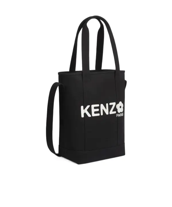 Kenzo Utility Tote Bag With Logo Print - Black
