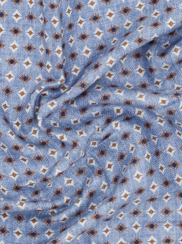 Brunello Cucinelli Geometric-print Silk Handkerchief - Blue