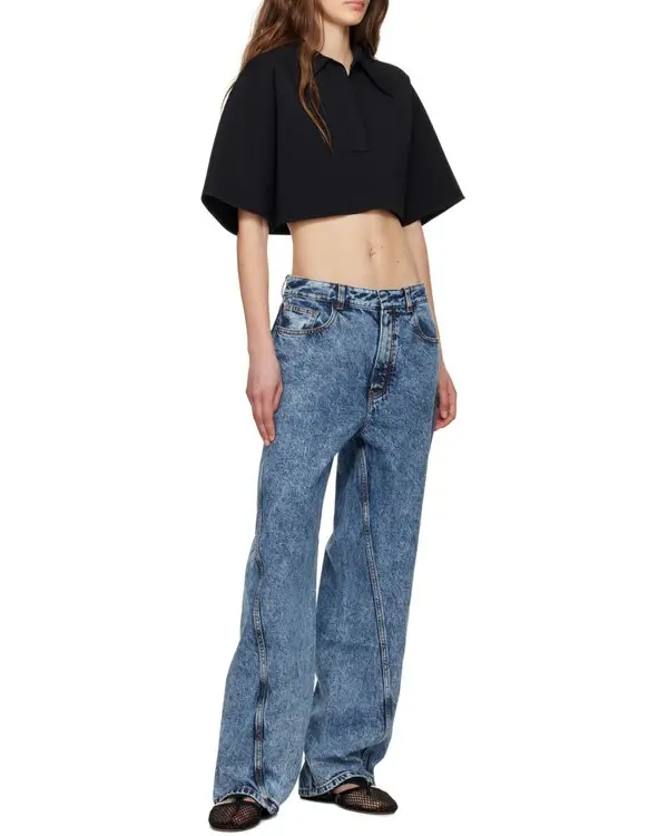 Alaïa Twisted Straight Cut Jeans - Blue