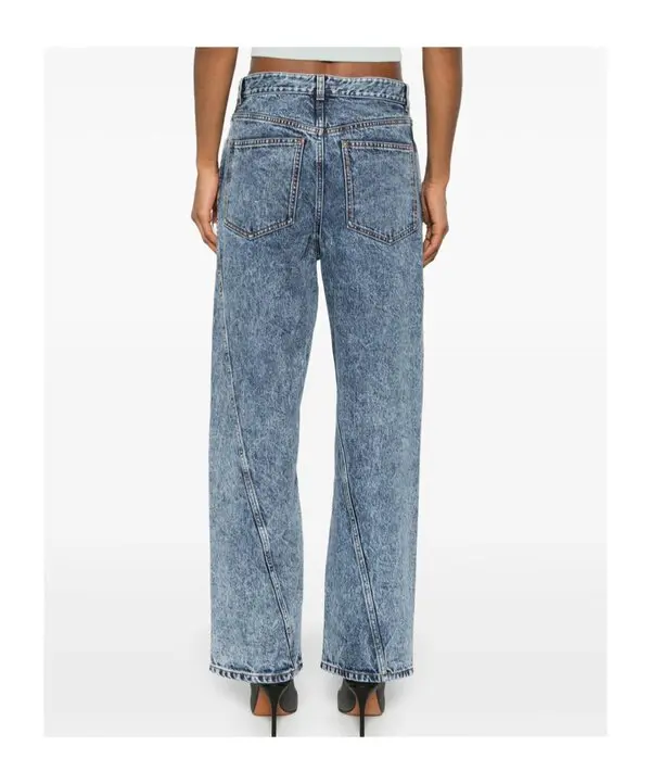 Alaïa Twisted Straight Cut Jeans - Blue