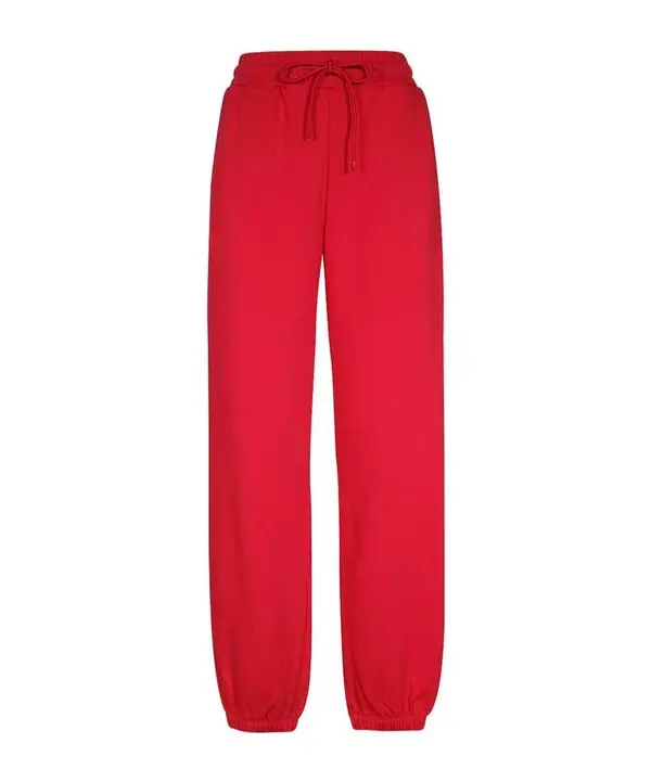 MSGM Logo Printed Drawstring Track Pants - Red
