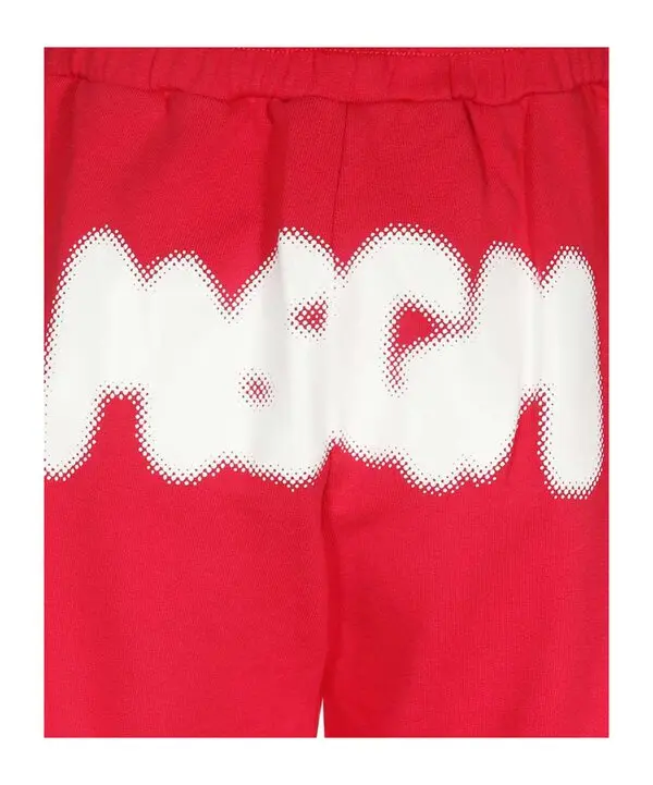 MSGM Logo Printed Drawstring Track Pants - Red