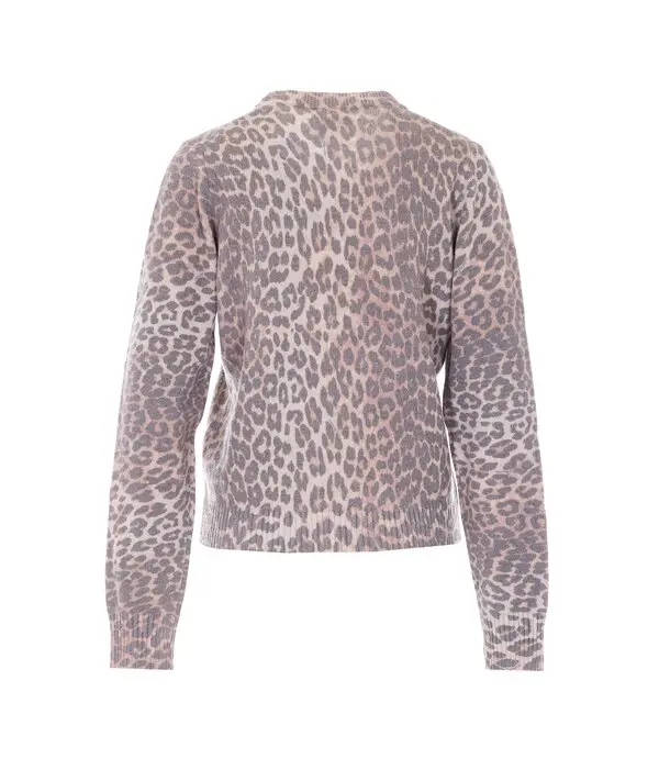 GANNI Leopard Print Dog Intarsia Jumper