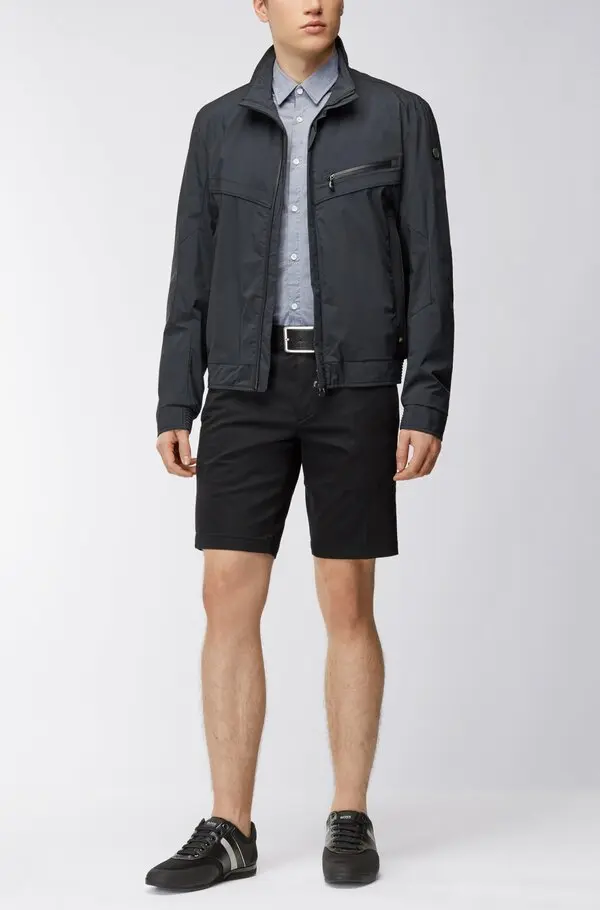 Hugo Boss Slim-fitting Button Shorts - Black