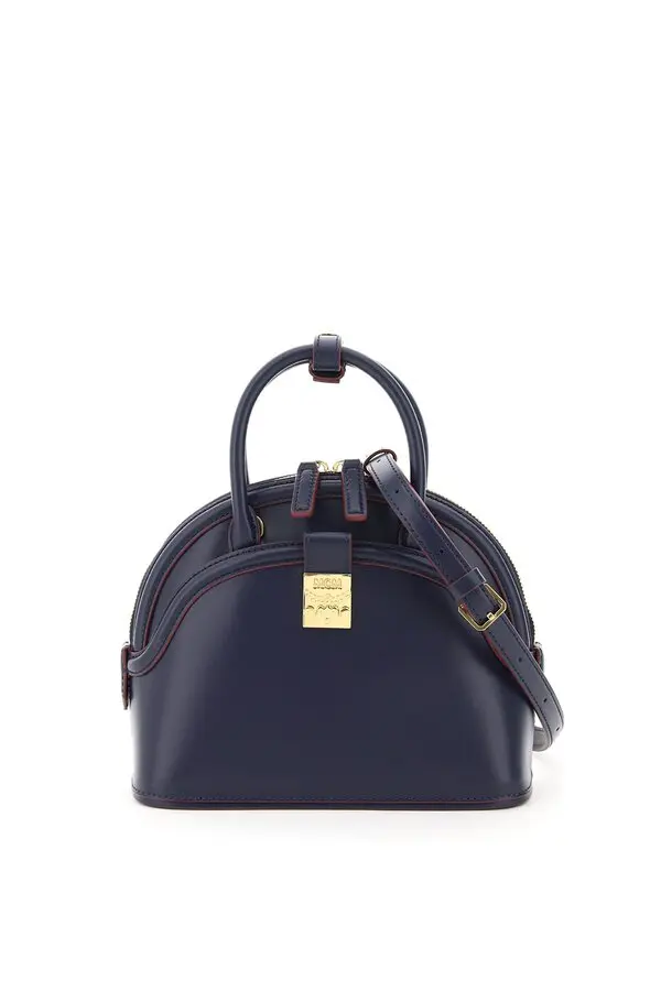 Mcm Logo Plaque Tote Bag - Black