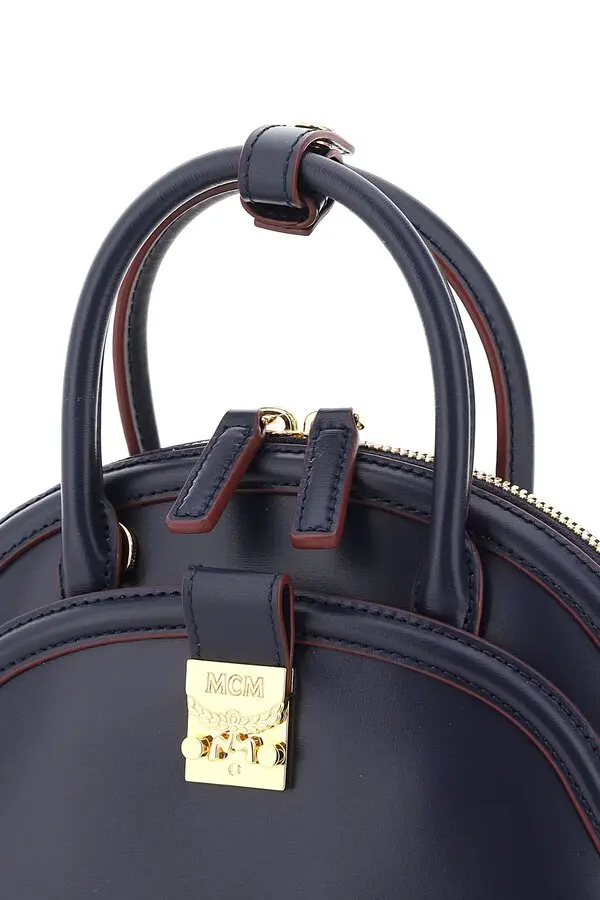 Mcm Logo Plaque Tote Bag - Black