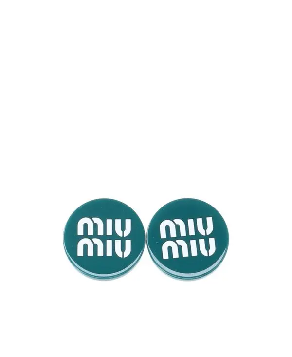 Miu Miu Logo Earring - Green