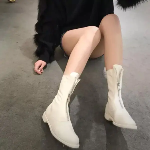 Guidi 310 Front Zipper Boots - White
