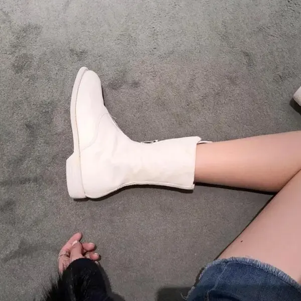 Guidi 310 Front Zipper Boots - White
