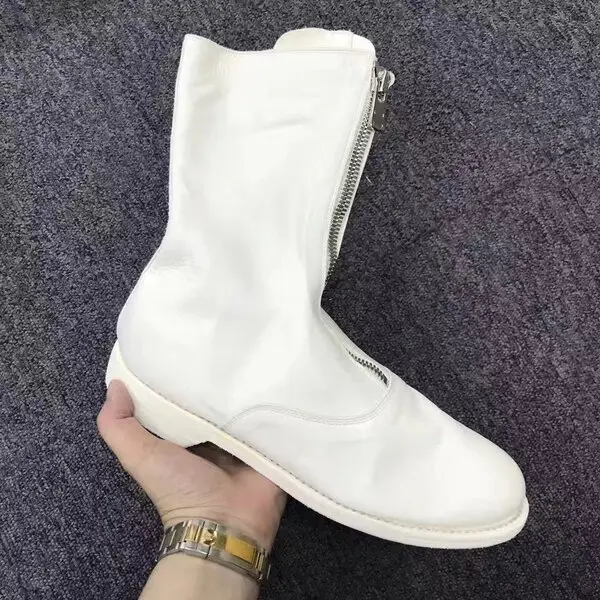 Guidi 310 Front Zipper Boots - White