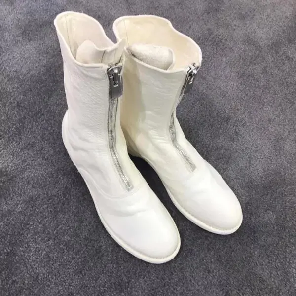 Guidi 310 Front Zipper Boots - White