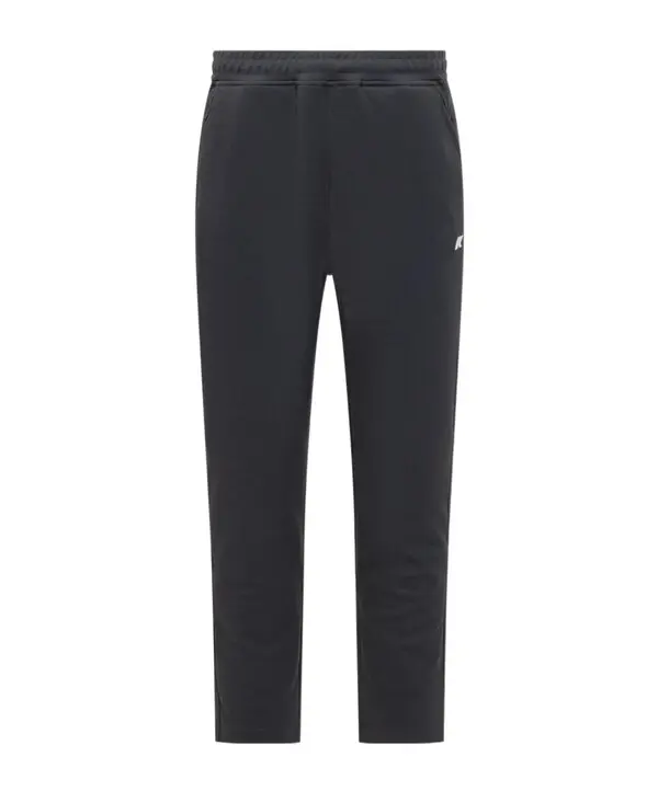 K-WAY Logo-embroidered Tapered Leg Track Pants - Black