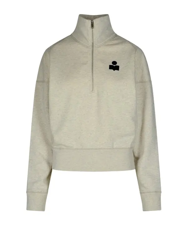 Isabel Marant Étoile Ross Logo Zip-up Sweatshirt - Nude