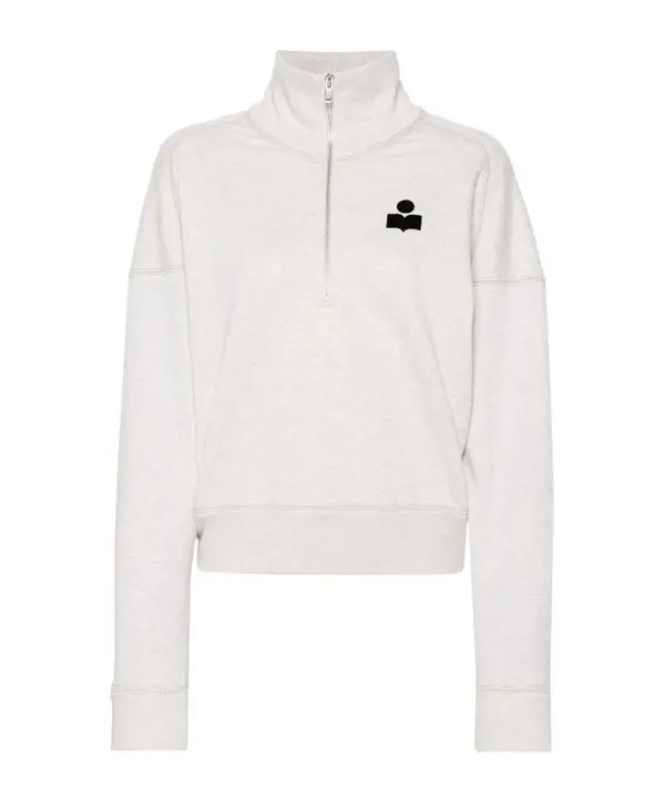Isabel Marant Étoile Ross Logo Zip-up Sweatshirt - White