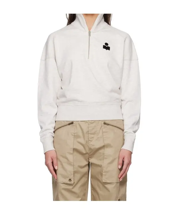 Isabel Marant Étoile Ross Logo Zip-up Sweatshirt - White