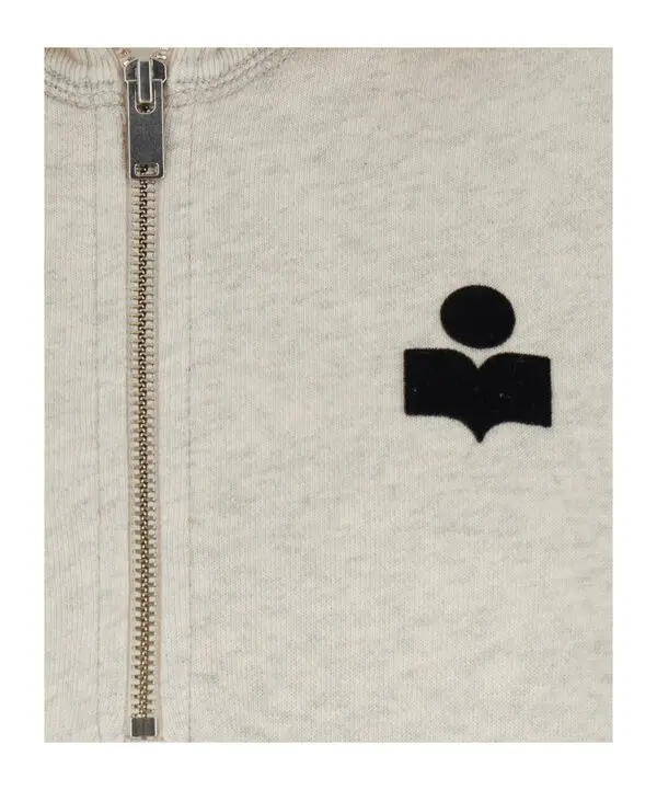 Isabel Marant Étoile Ross Logo Zip-up Sweatshirt - White