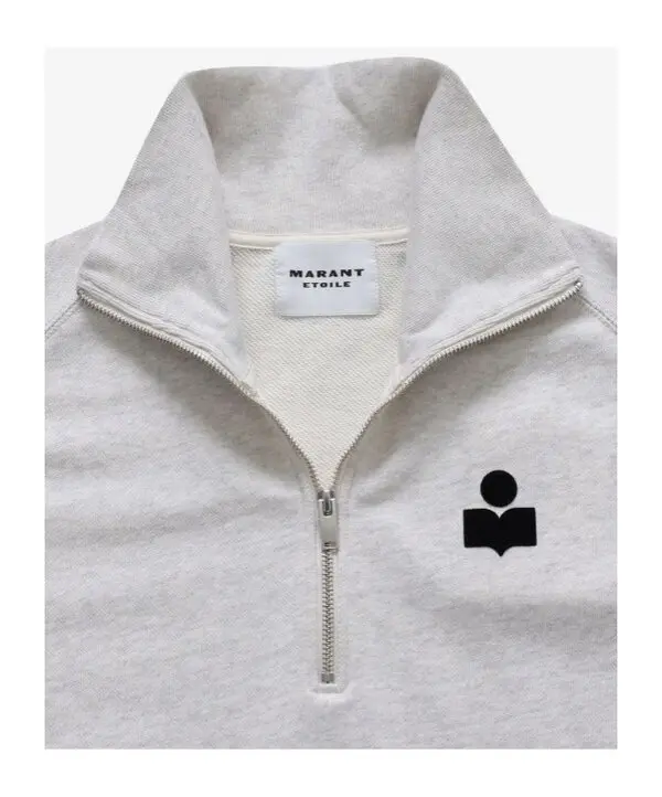 Isabel Marant Étoile Ross Logo Zip-up Sweatshirt - White