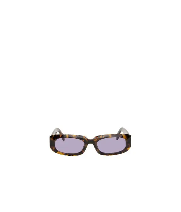 Palm Angels Rectangular Sunglasses With Tortoiseshell Frame - Gray