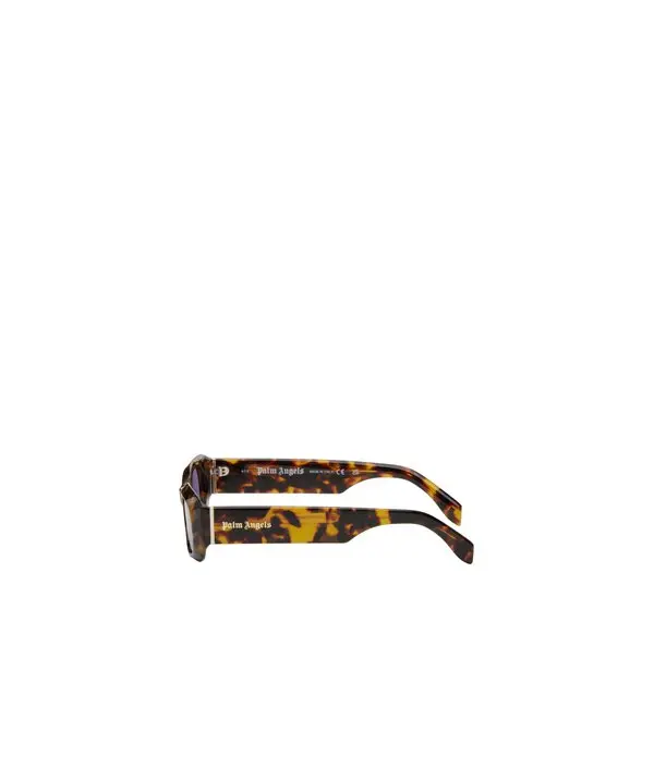 Palm Angels Rectangular Sunglasses With Tortoiseshell Frame - Gray