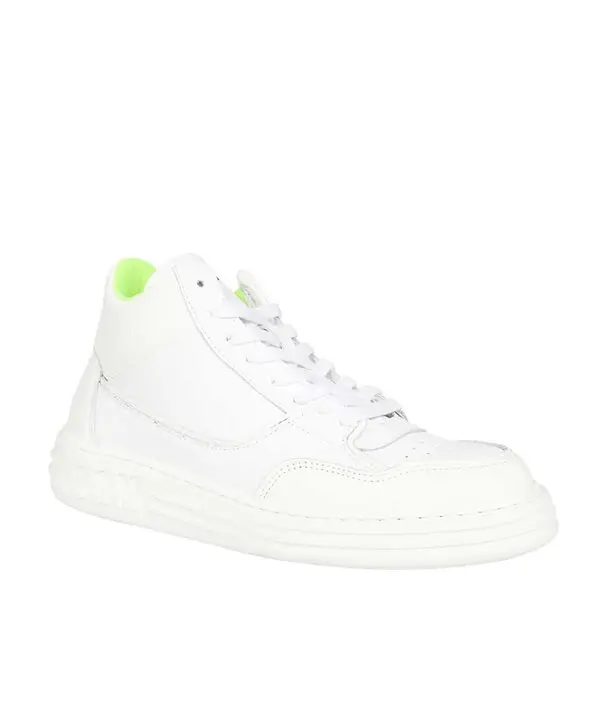 MSGM Round Toe Lace-up Sneakers - White