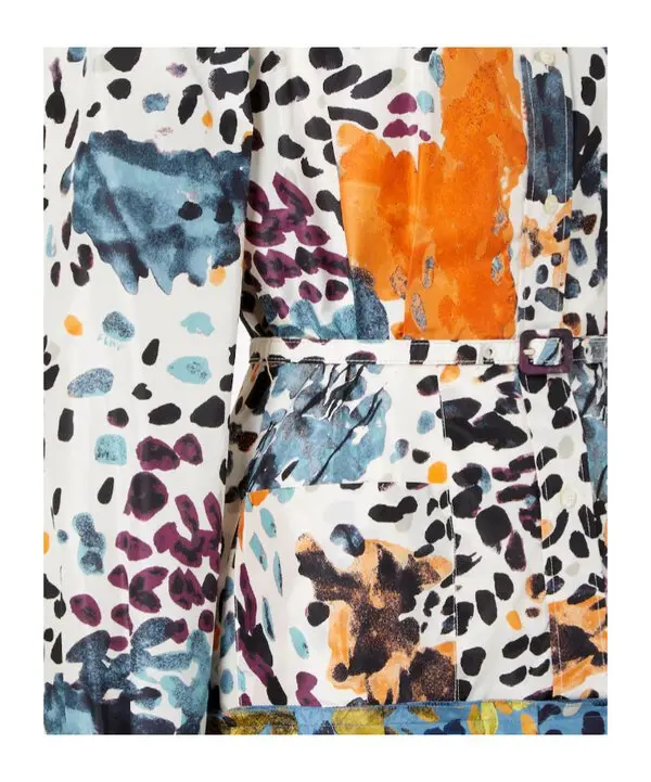 Fendi Falena Print Belted Pleated Mini Dress