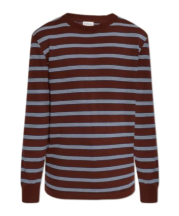 Moncler Striped Ribbed Crewneck Sweater