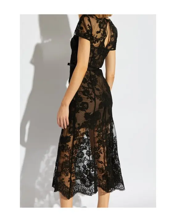 SELF-PORTRAIT Lace Bustier Midi Dress