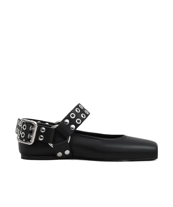 Alaïa Biker Ballet Flats With Double Tongue Buckles