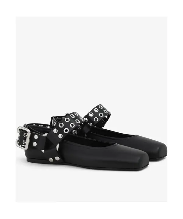 Alaïa Biker Ballet Flats With Double Tongue Buckles