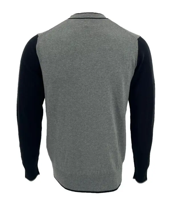 Emporio Armani Long Sleeve Sweater With Contrasting Sleeves And Logo Detail