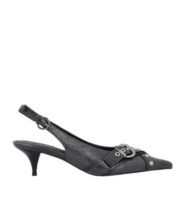 Pinko Buckled Heeled Slingback Pumps - Black