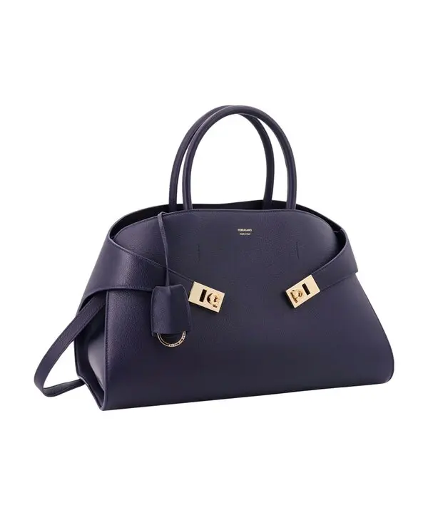 FERRAGAMO Hug Medium Handbag - Black