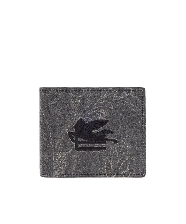 Etro Pegaso Embroidered Wallet - Black
