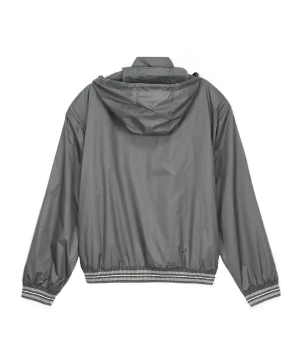 Thom Browne Ripstop Lightweight Jacket With Rwb Stripes And Logo Patch - Silver