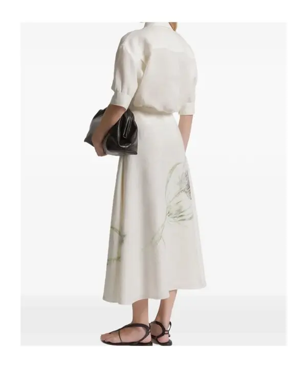 Alberta Ferretti Floral Print Linen Shirt