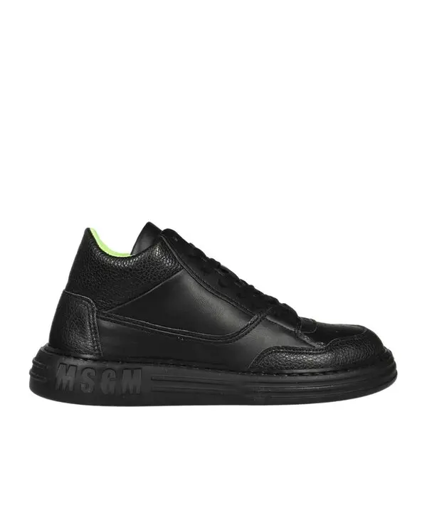 MSGM Round Toe Lace-up Sneakers