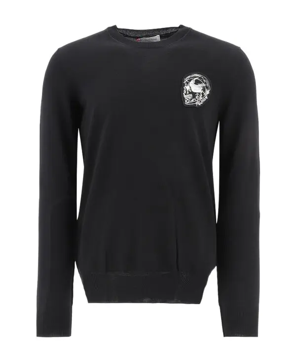 Alexander McQueen Skull Decal Knitted Sweater - Black