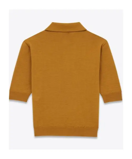 Saint Laurent Cassandre Embroidered Polo Shirt - Brown