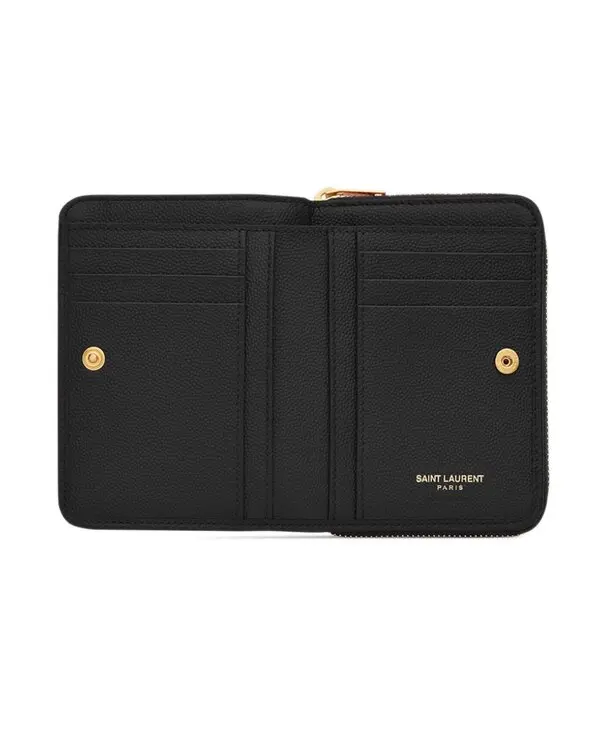 Saint Laurent Cassandre Logo Plaque Wallet