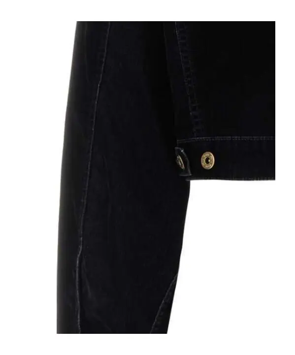 Miu Miu Cropped Velvet Jacket With Logo Detail