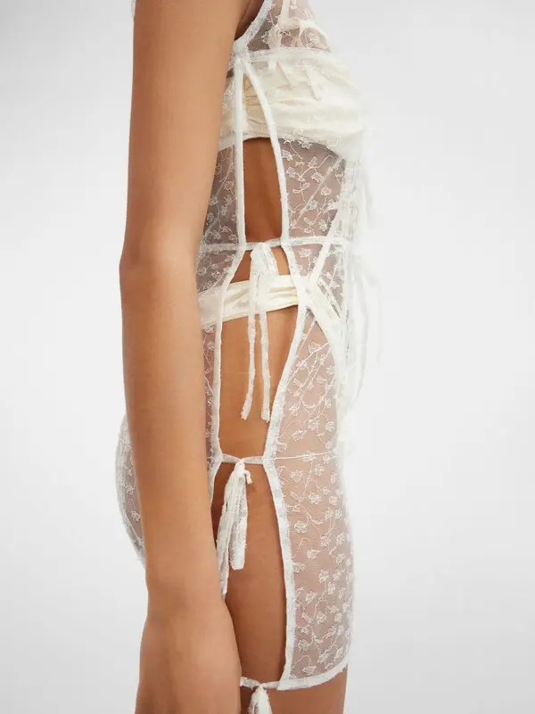 Jacquemus Sheer Ribbon Mini Dress