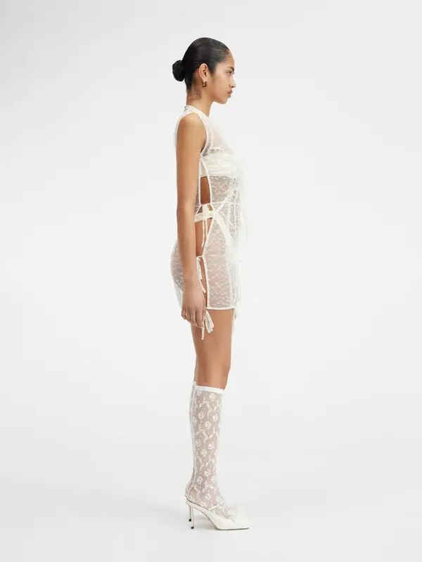Jacquemus Sheer Ribbon Mini Dress