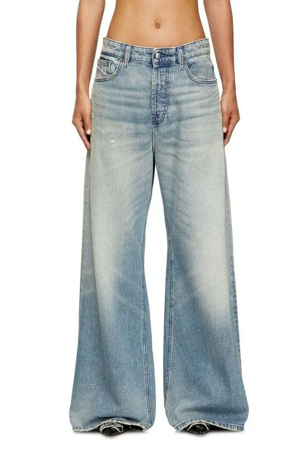 DIESEL® 1996 D-sire Distressed Wide Leg Jeans