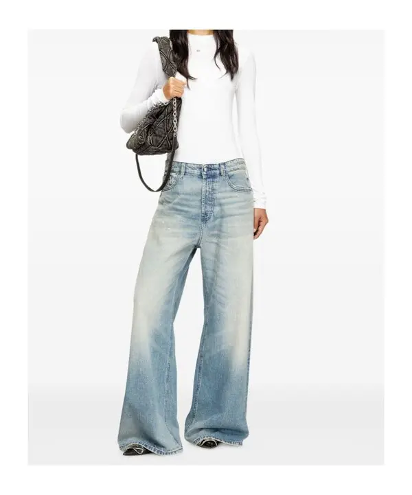 DIESEL® 1996 D-sire Distressed Wide Leg Jeans