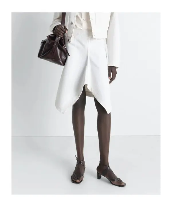 LEMAIRE Asymmetric Wrap Skirt - Milk