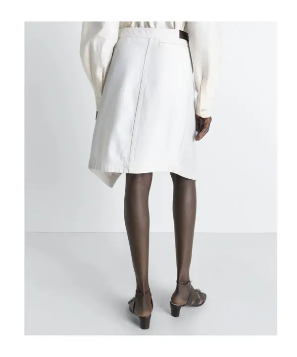 LEMAIRE Asymmetric Wrap Skirt - Milk