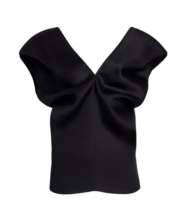 Khaite Ami V-neck Top - Black