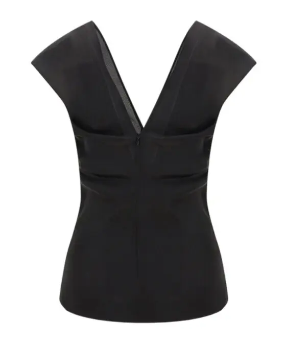 Khaite Ami V-neck Top - Black